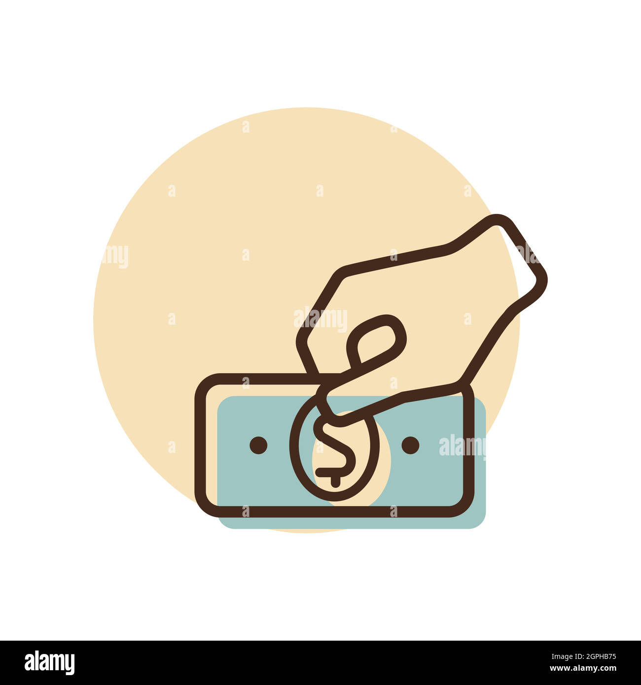Hand giving money vector Stock Vector Images - Alamy