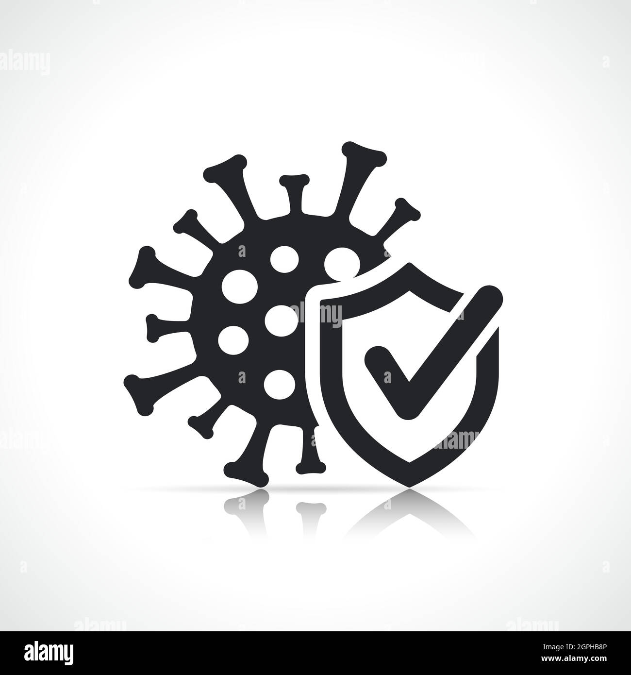 Antibacterial icon virus shield Stock Vector Images - Alamy