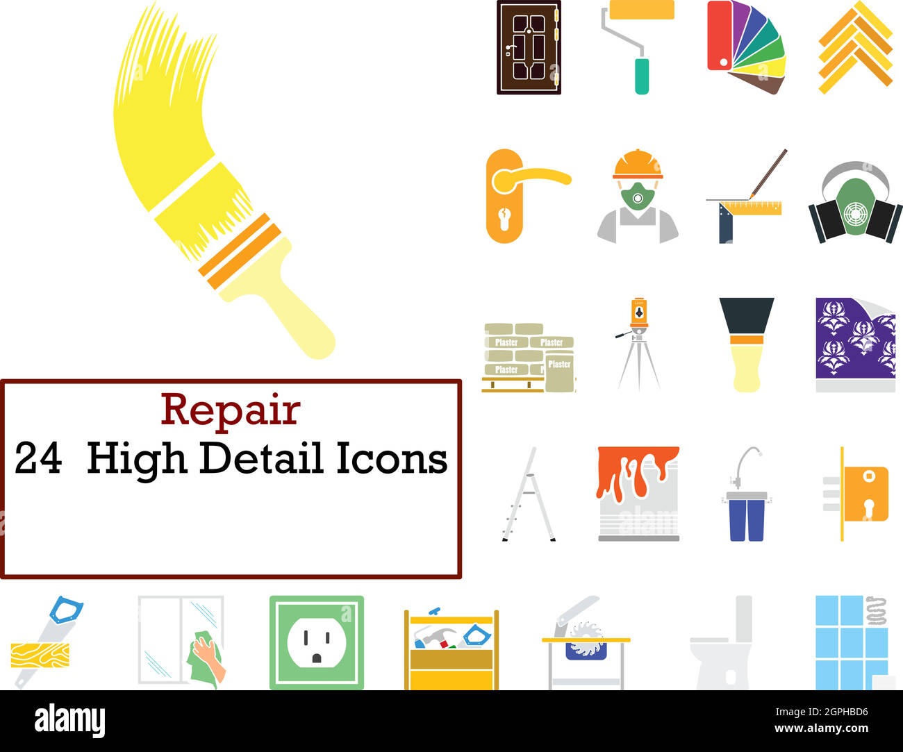 Wall wood repair icon hi-res stock photography and images - Alamy