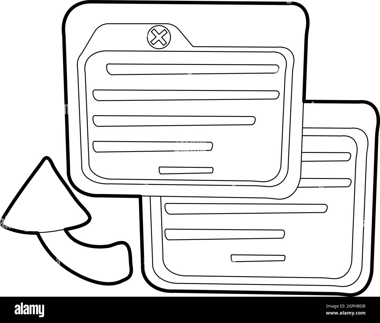 Card icon outline vector Black and White Stock Photos & Images - Alamy