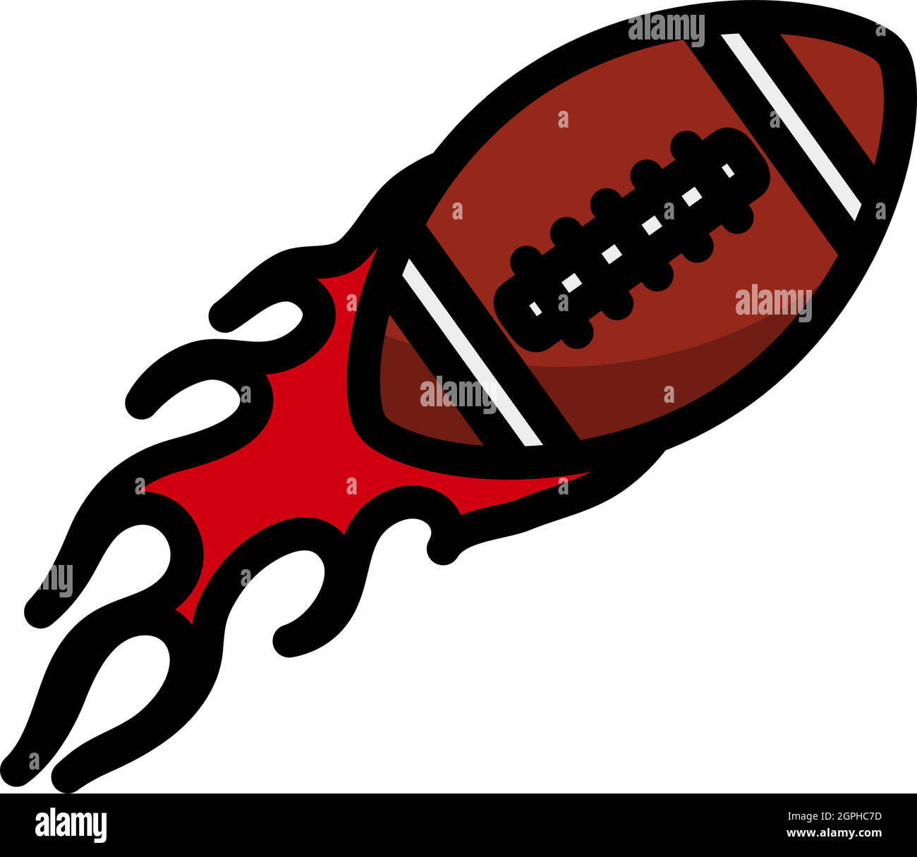 Rugby ball with fire Cut Out Stock Images & Pictures - Alamy