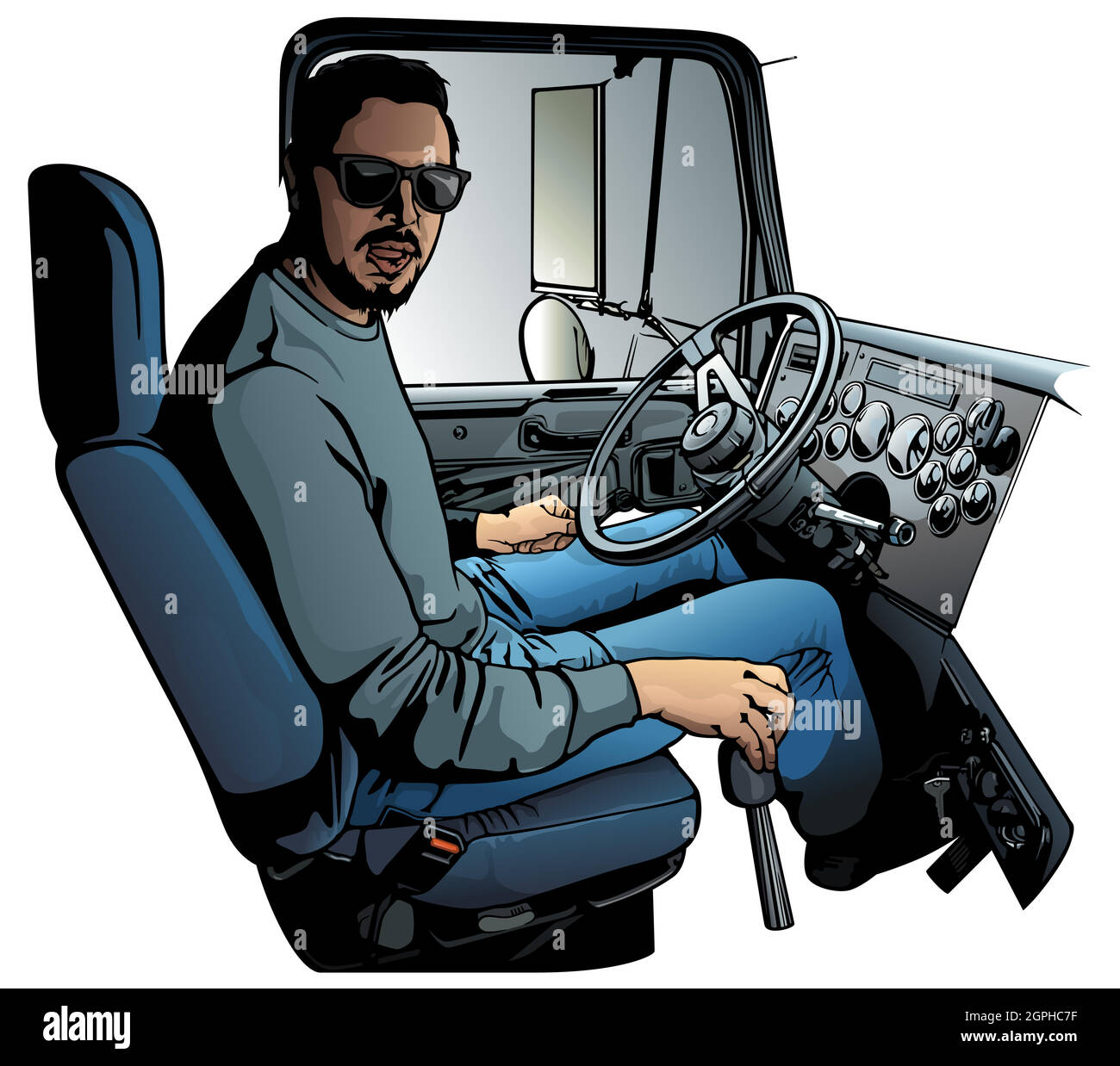 Truck driver worker Stock Vector Images - Alamy