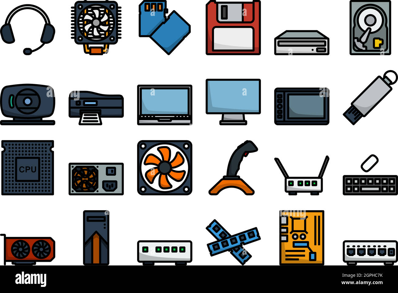 Computer Icon Set Stock Vector Image & Art - Alamy