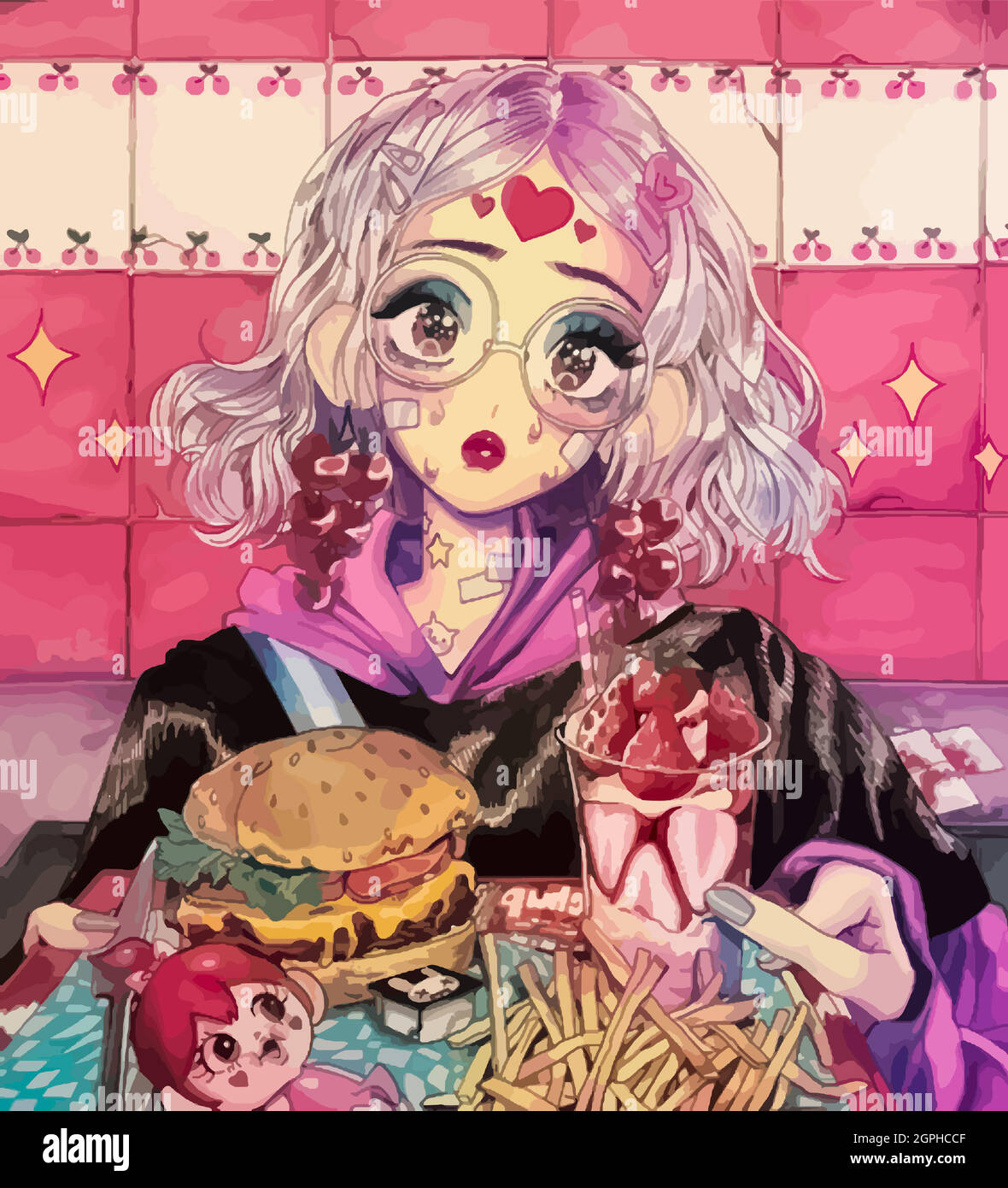 Fries on tray Stock Vector Images - Alamy