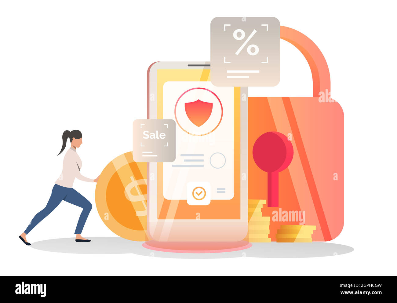 Business protection woman concept Cut Out Stock Images & Pictures - Alamy