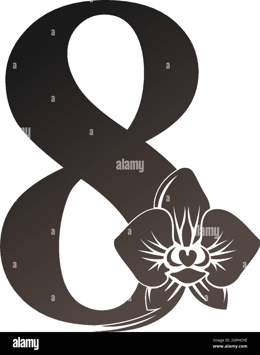 Vector flower number 8 Cut Out Stock Images & Pictures - Alamy