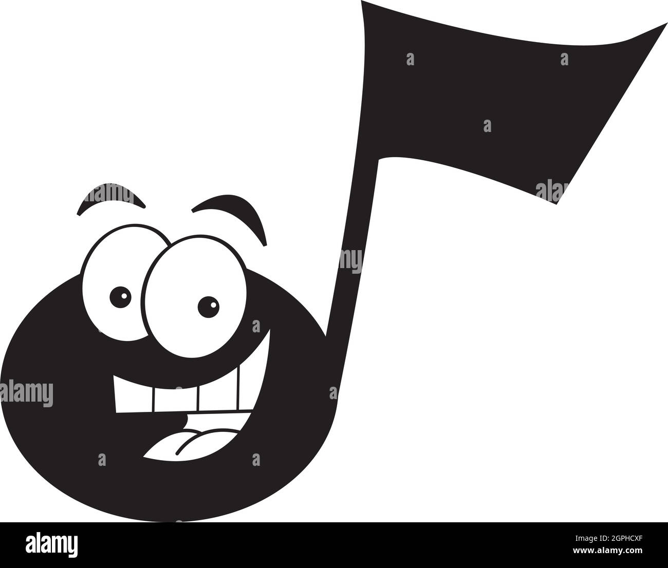 Black and white illustration of a musical note Stock Vector Image & Art ...