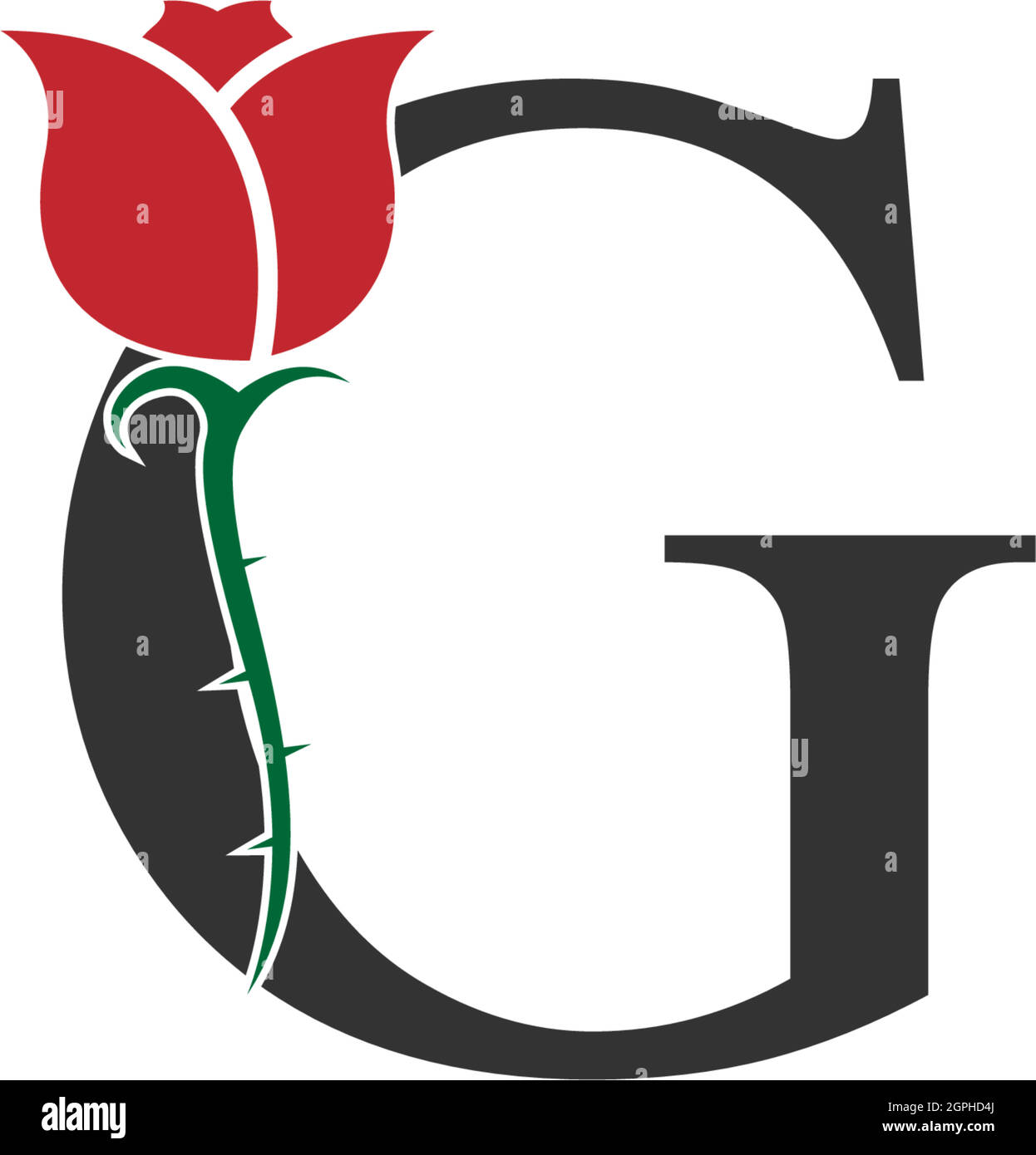Letter G logo icon with rose design vector Stock Vector Image & Art - Alamy