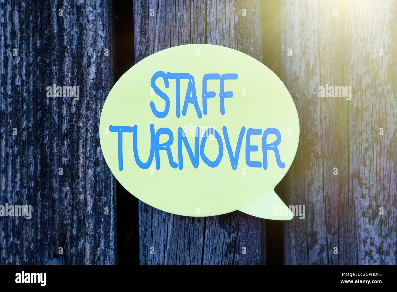 Text caption presenting Staff Turnover. Business idea The percentage of ...