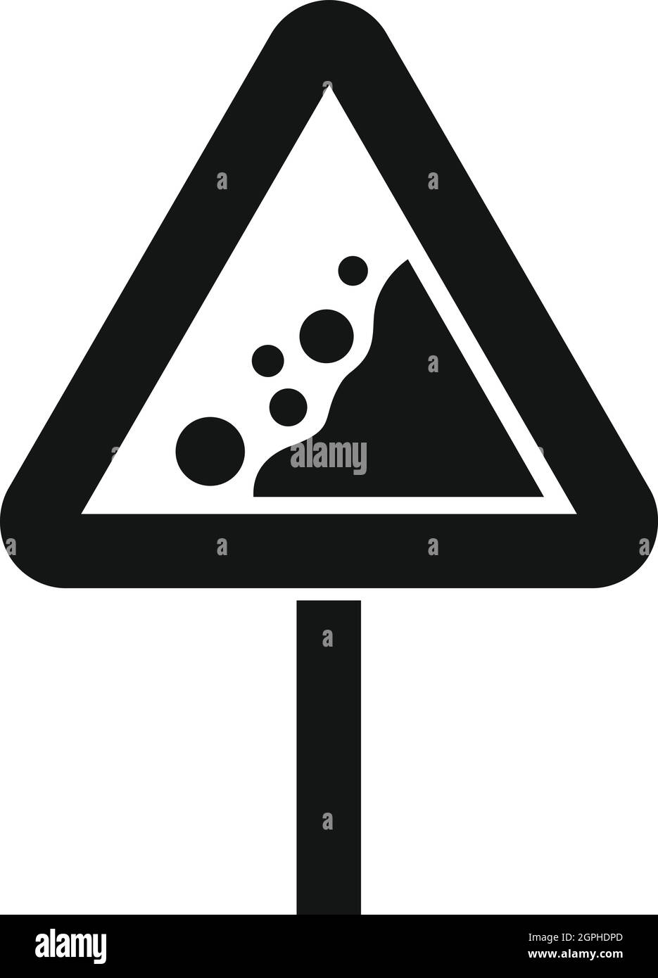 Danger falling rocks sign Stock Vector Images - Alamy