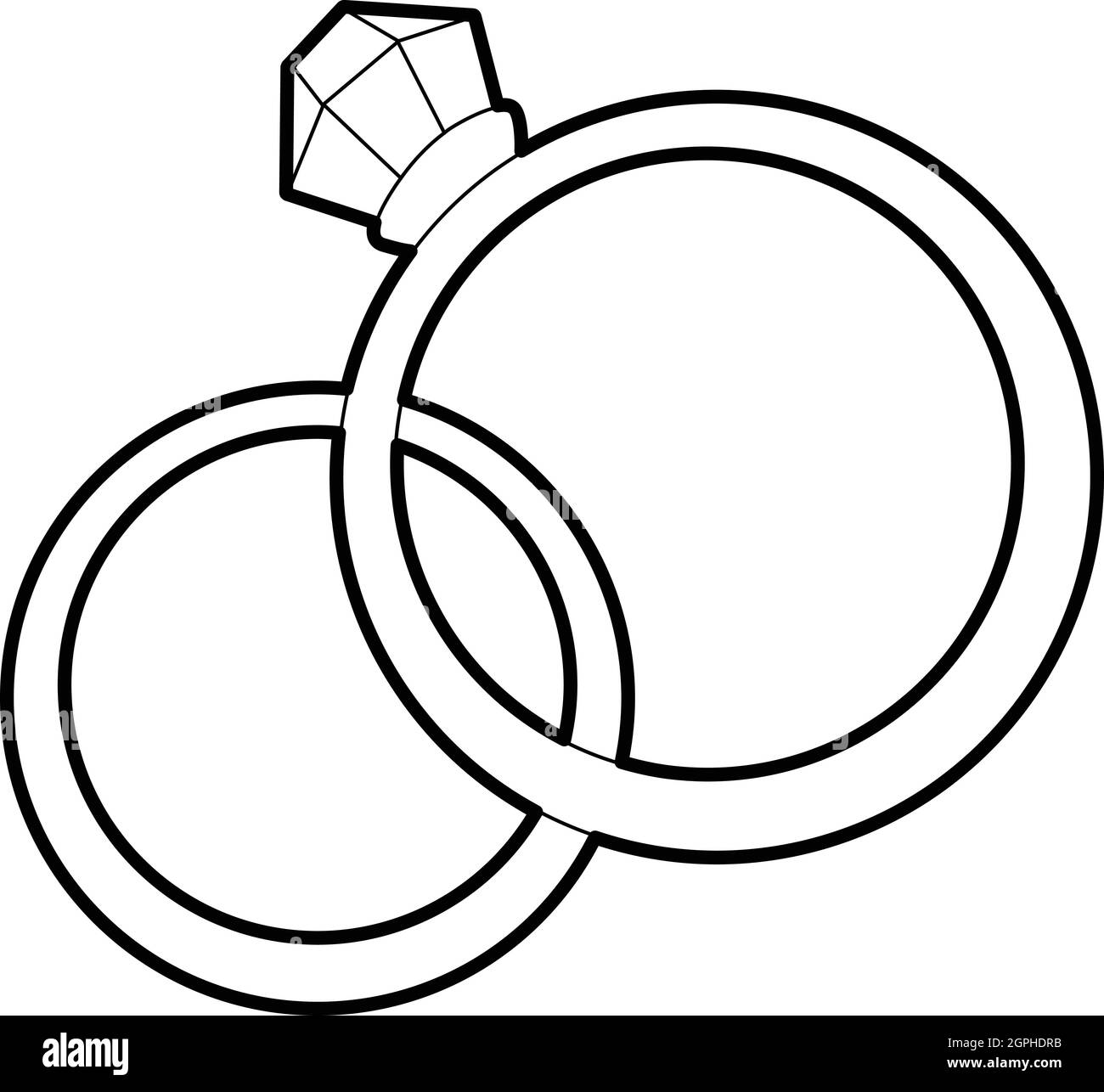 Wedding rings icon, outline style Stock Vector Image & Art - Alamy