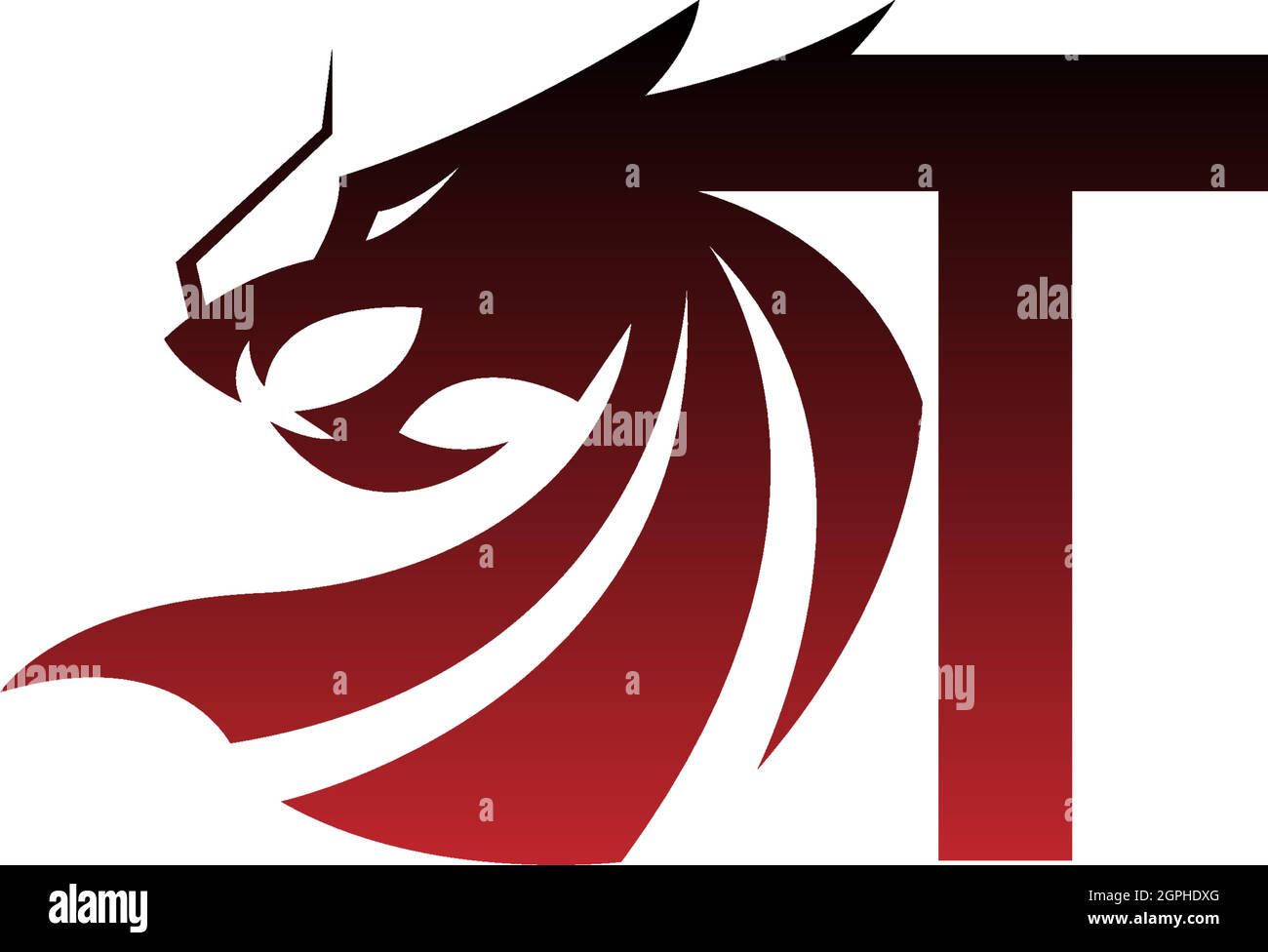 Letter T logo icon with dragon design vector Stock Vector Image & Art ...