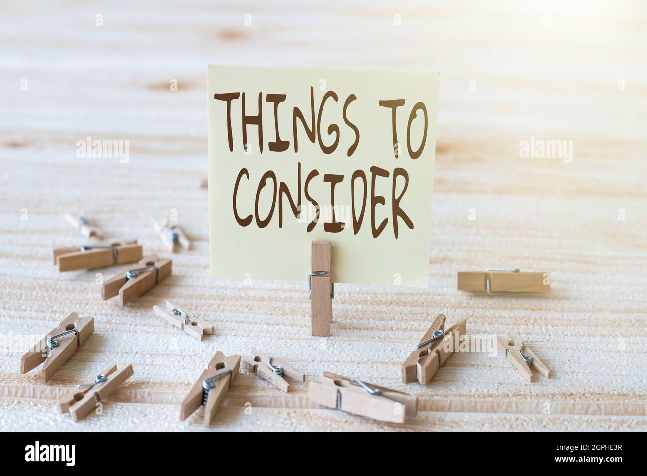 Sign displaying Things To Consider. Concept meaning think about ...