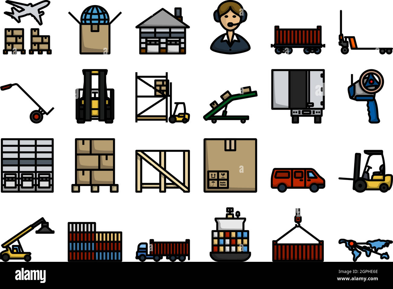 Logistics Icon Set Stock Vector Image & Art - Alamy