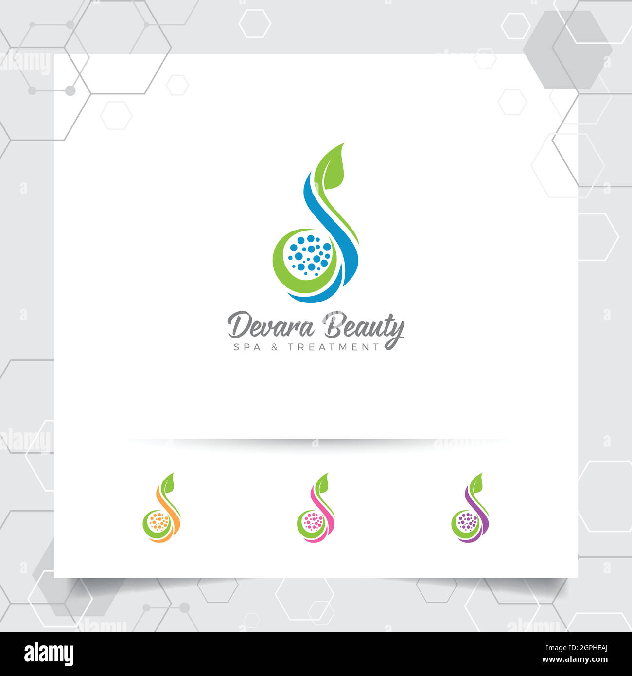 Spa beauty logo vector design with concept of green nature. Spa and ...