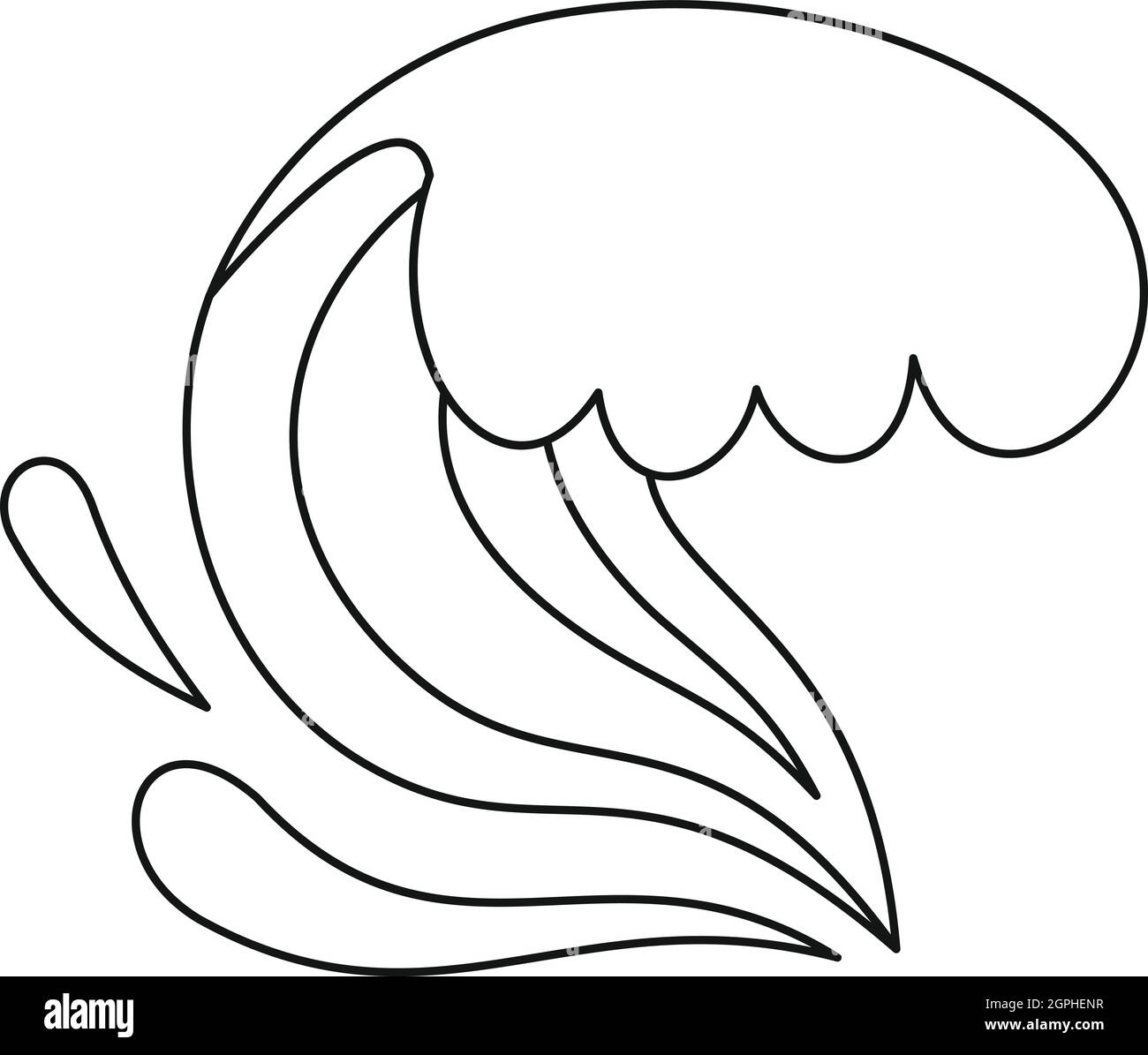 Wave icon, outline style Stock Vector Image & Art - Alamy