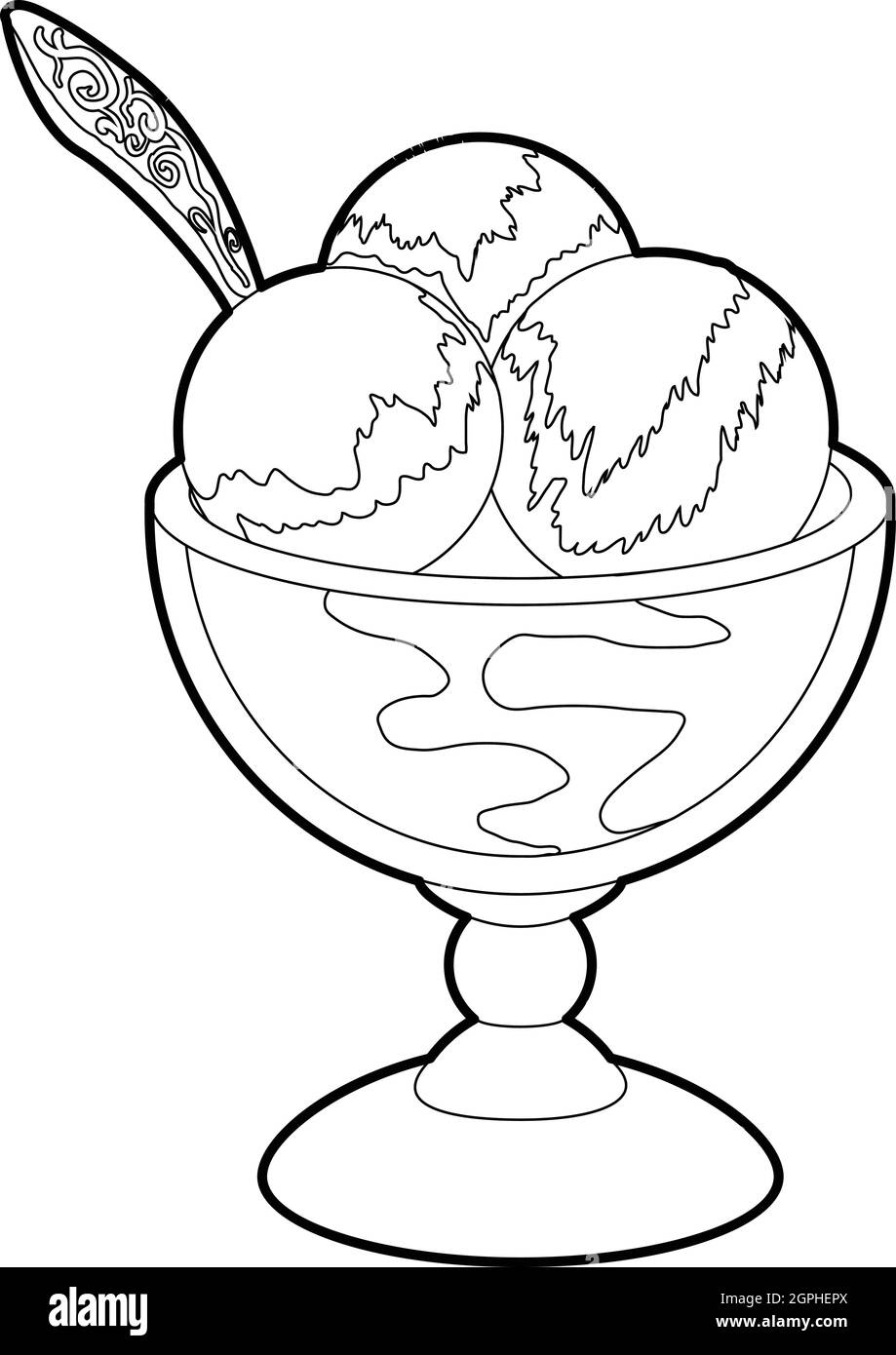 Ice cream outline Cut Out Stock Images & Pictures - Alamy