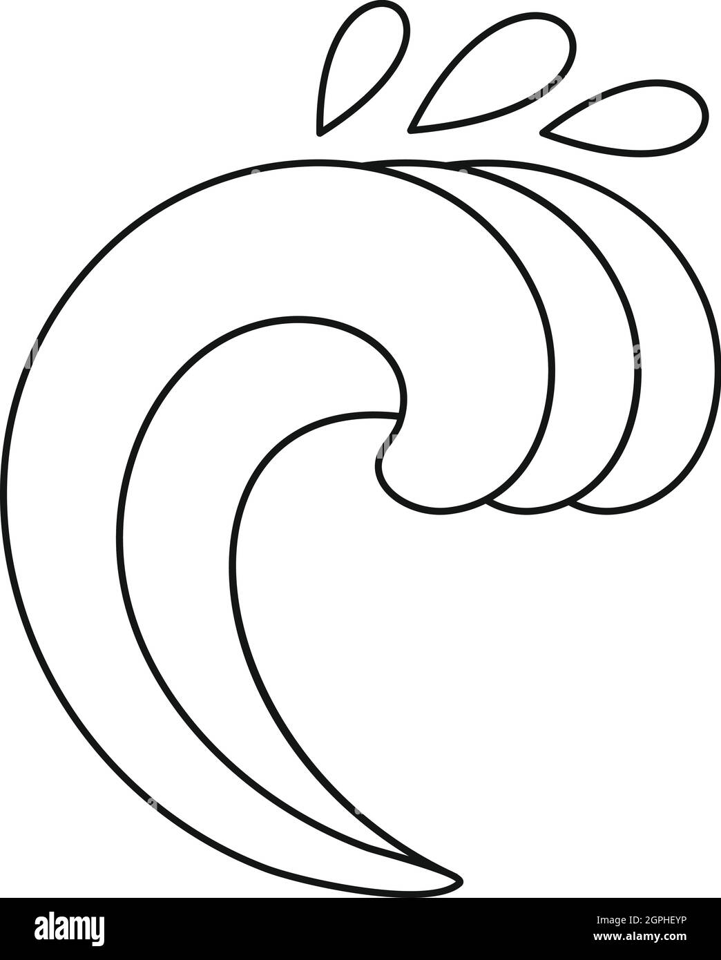 Surf wave icon, outline style Stock Vector Image & Art - Alamy