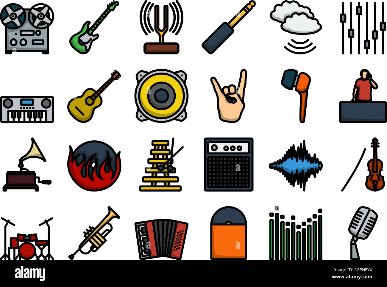 Music Icon Set Stock Vector Image & Art - Alamy