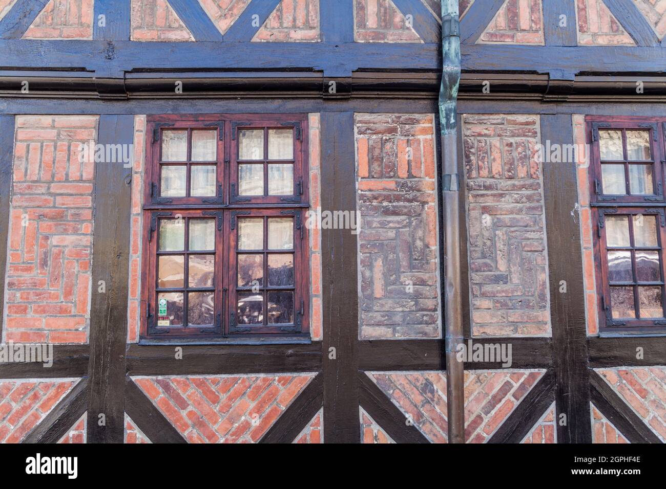 Detail of a half timbered medieval house in Malmo, Sweden Stock Photo ...
