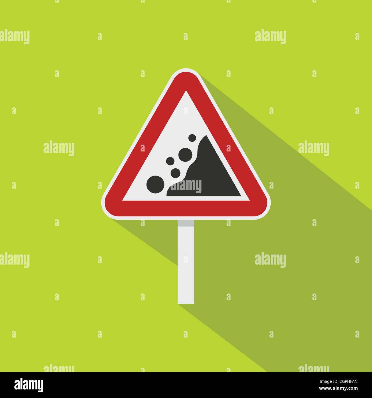 Rock hazard signpost Stock Vector Images - Alamy