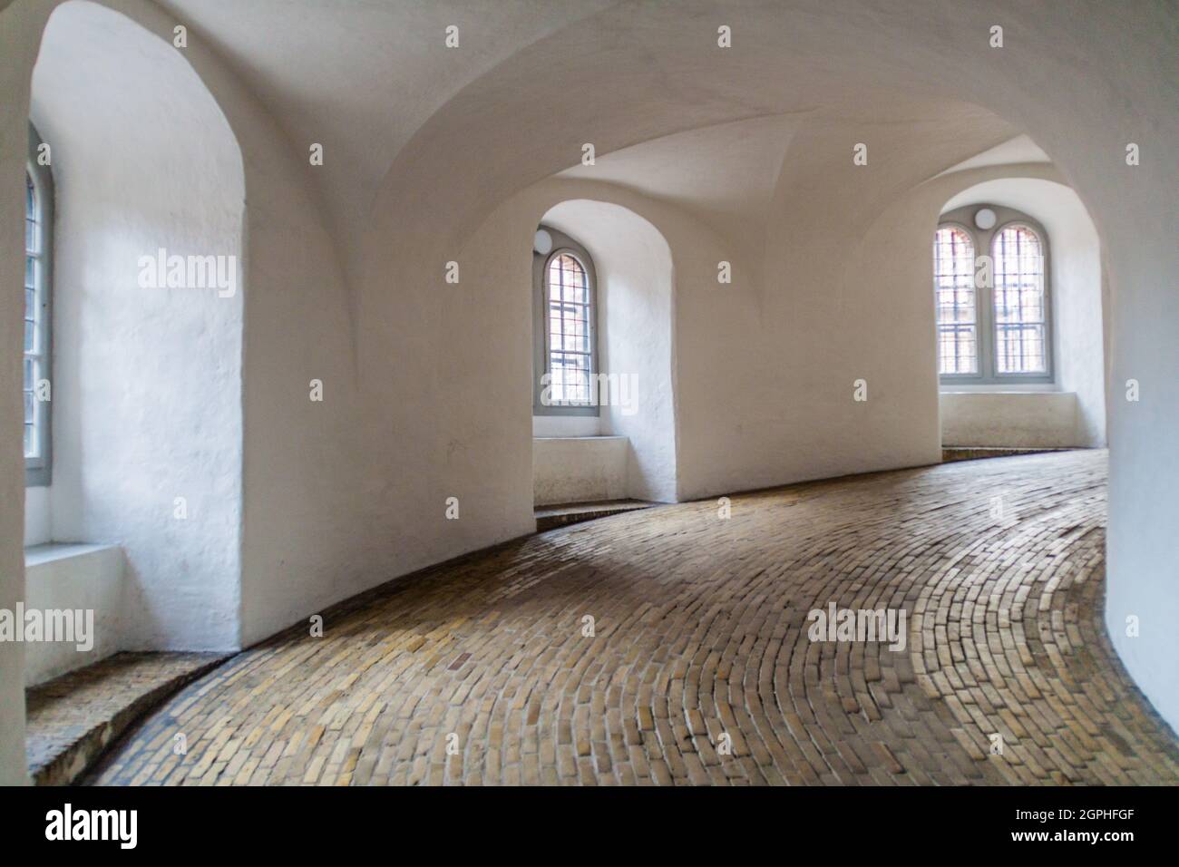 Spiral ramp of the Round tower in Copenhagen, Denmark Stock Photo - Alamy