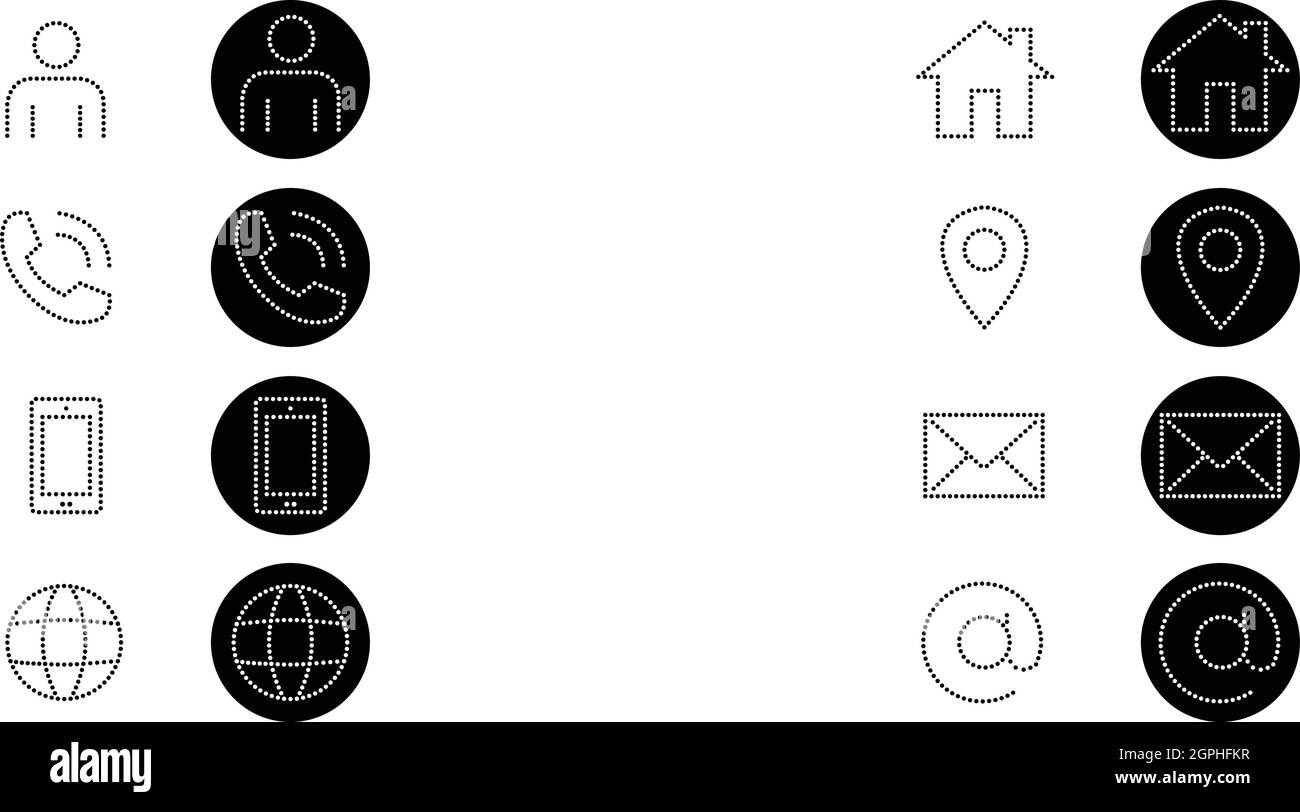 Dotted company contact icons, web icons vector stock illustration Stock ...