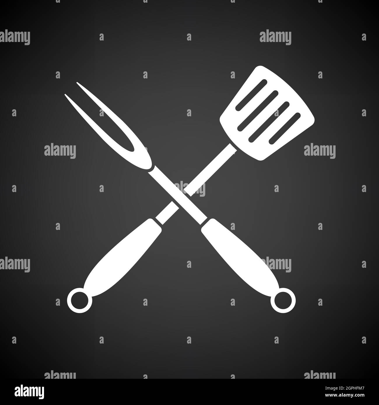 Crossed Frying Spatula And Fork Icon Stock Vector Image & Art - Alamy