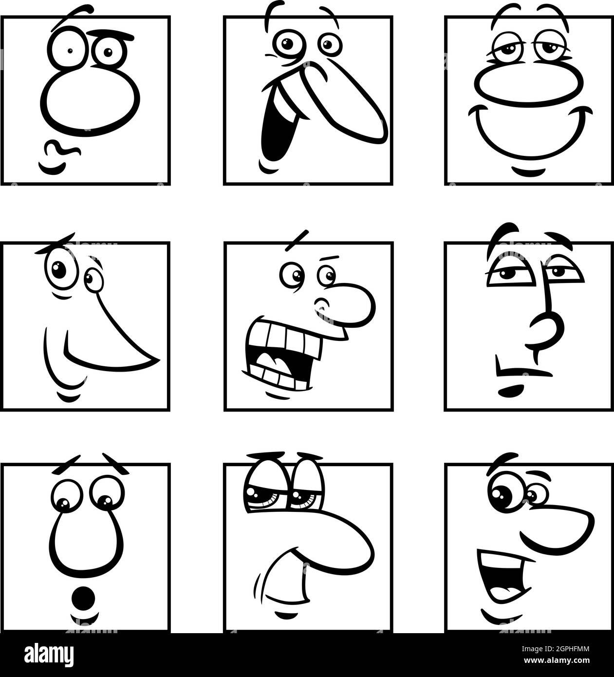 Funny expression characters Black and White Stock Photos & Images - Alamy