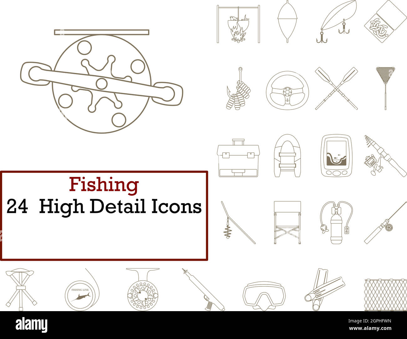 Fishing Icon Set Stock Vector Image & Art - Alamy