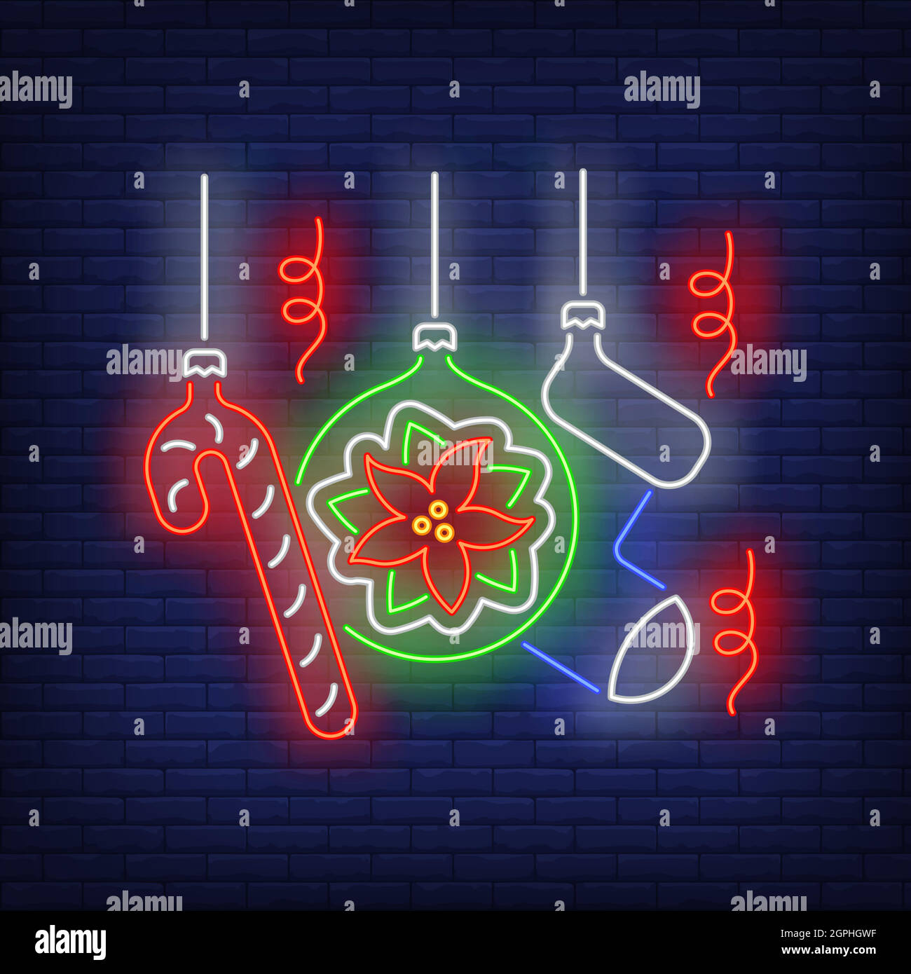 Christmas party neon sign Stock Vector Images - Alamy