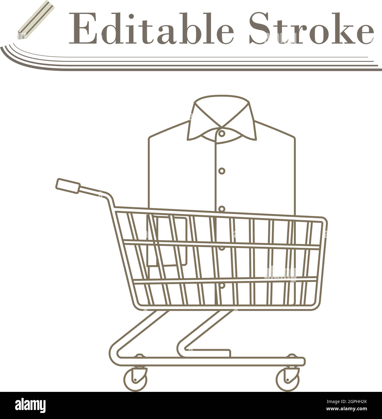 Shopping Cart With Clothes (Shirt) Icon Stock Vector Image & Art - Alamy