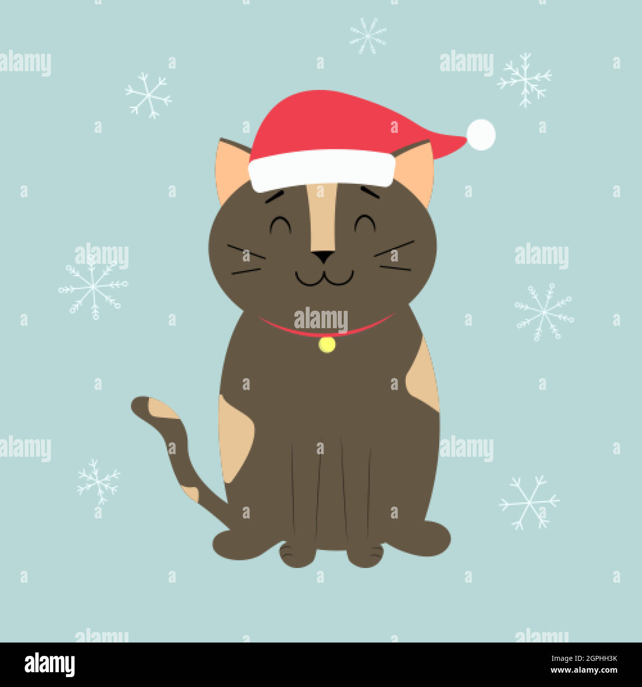 Red cat in santa claus Stock Vector Images - Alamy