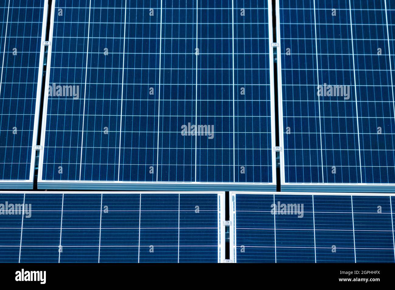 Focus on Solar panels on the red roof. Photovoltaic Solar Energy Zoom ...