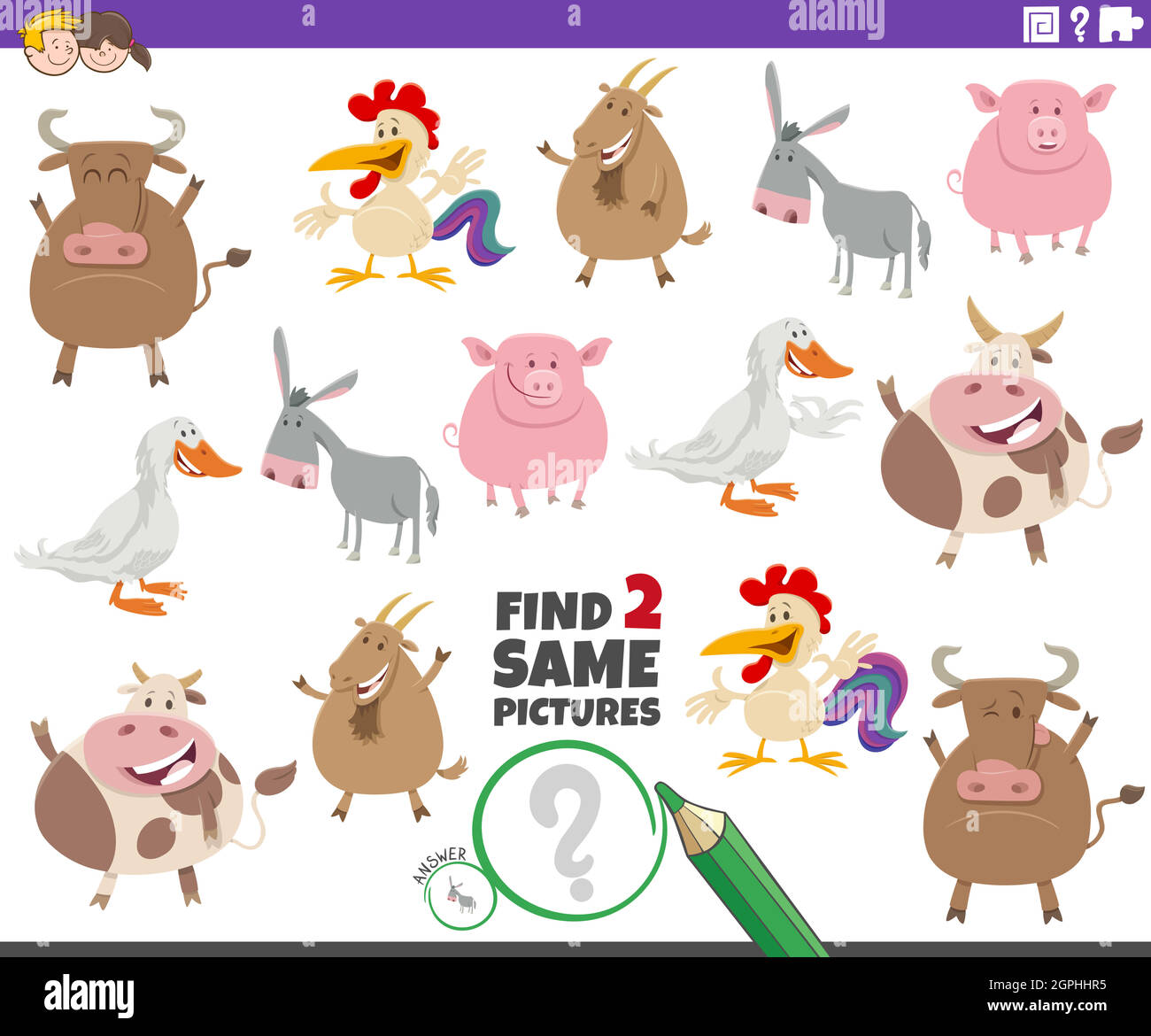 Same but different animals Stock Vector Images - Alamy