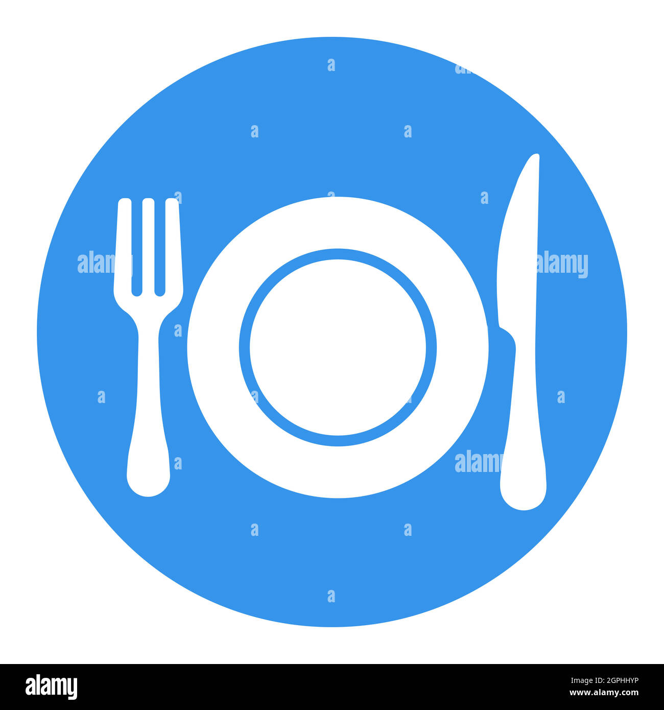 Dinner plate, knife and fork vector white glyph icon Stock Vector Image ...