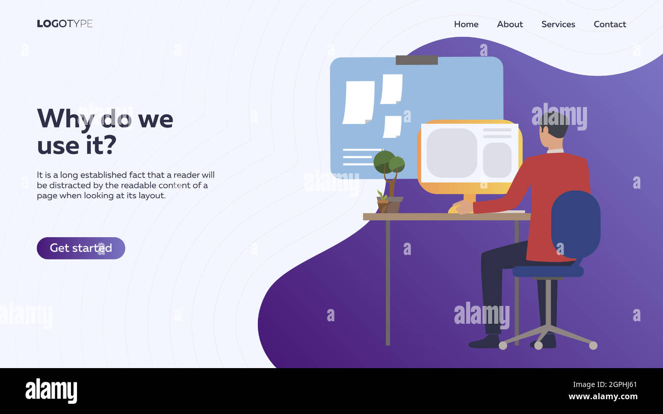 Employee computer Stock Vector Images - Alamy