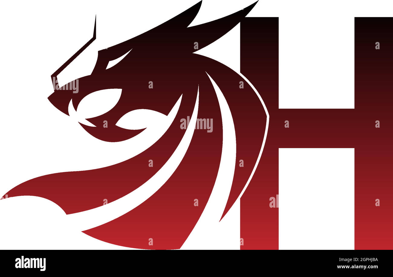 Letter H logo icon with dragon design vector Stock Vector Image & Art ...