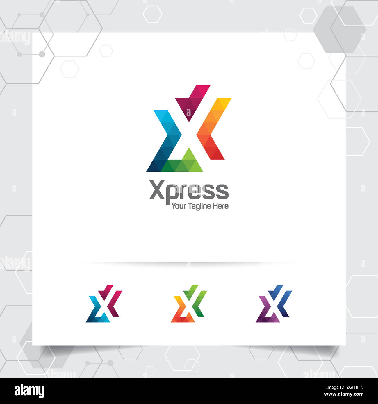 Digital Logo Letter X Design Vector With Modern Colorful Pixel Icon For