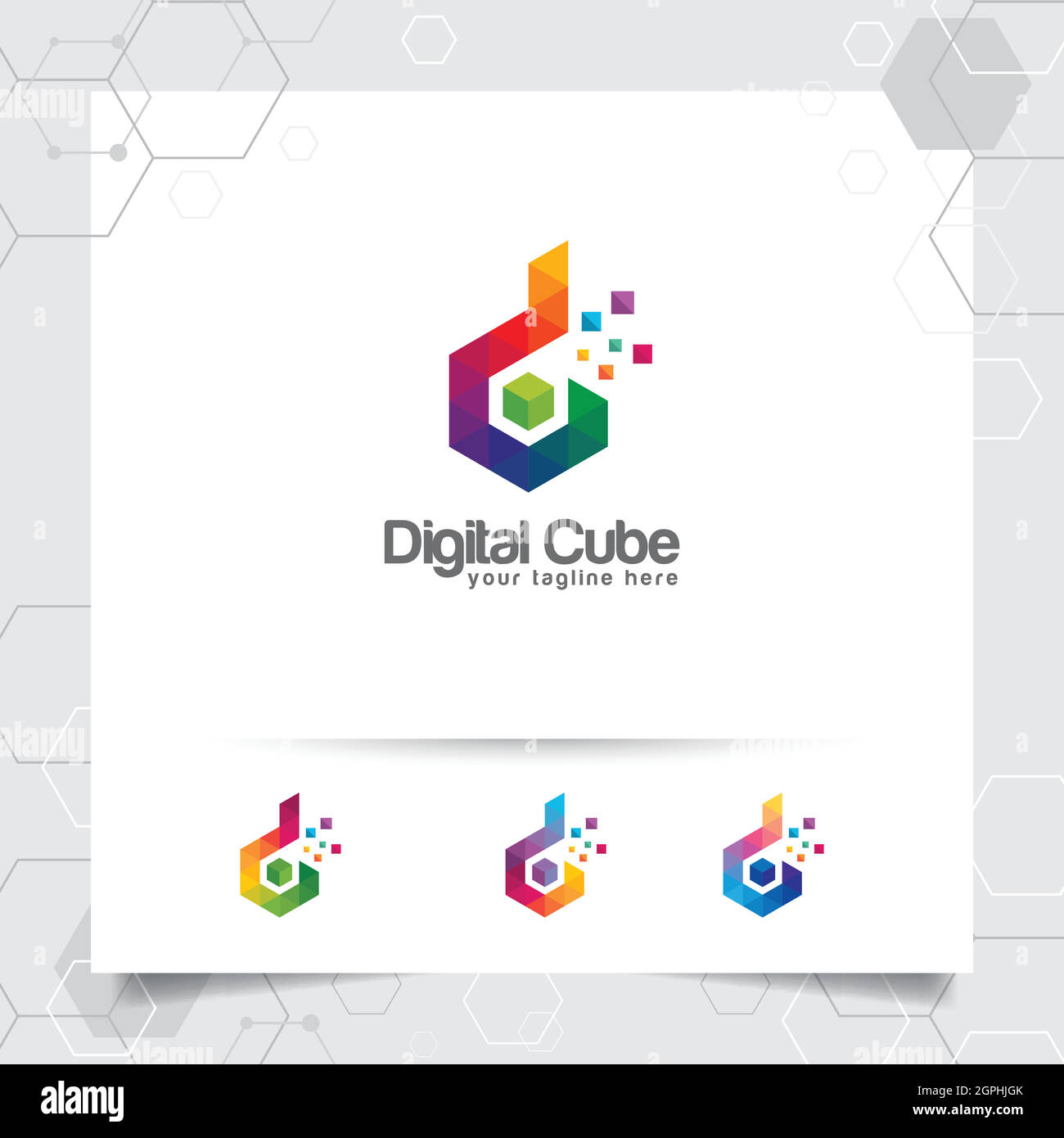 Digital logo letter D design vector with modern colorful pixel for ...
