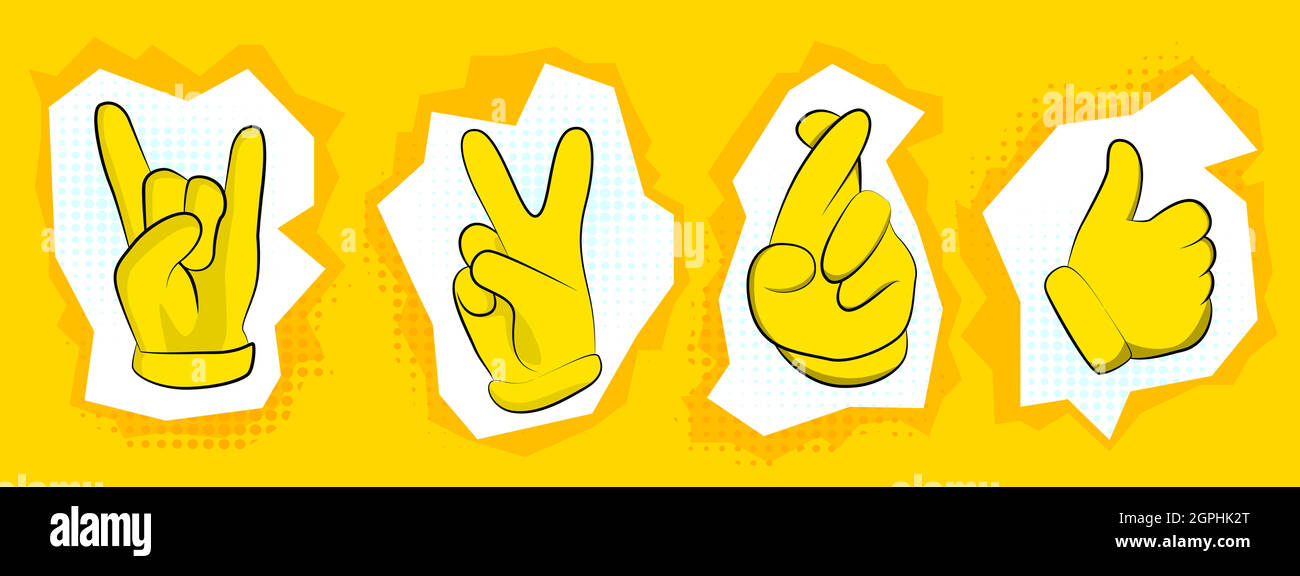 Male hand making peace sign Stock Vector Images - Alamy