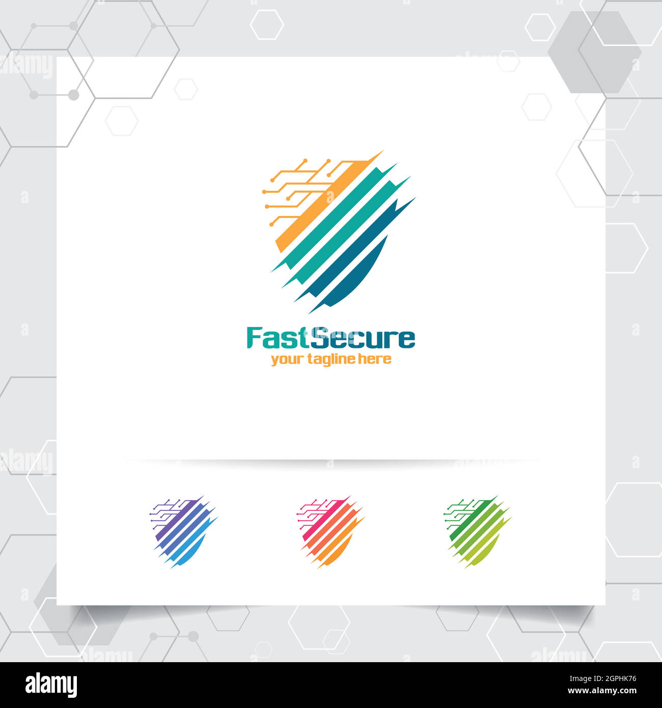 Security shield with padlock vector logo hi-res stock photography and ...