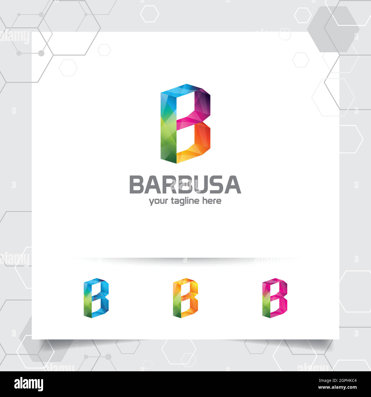Digital logo design vector letter B concept with modern colorful pixel ...