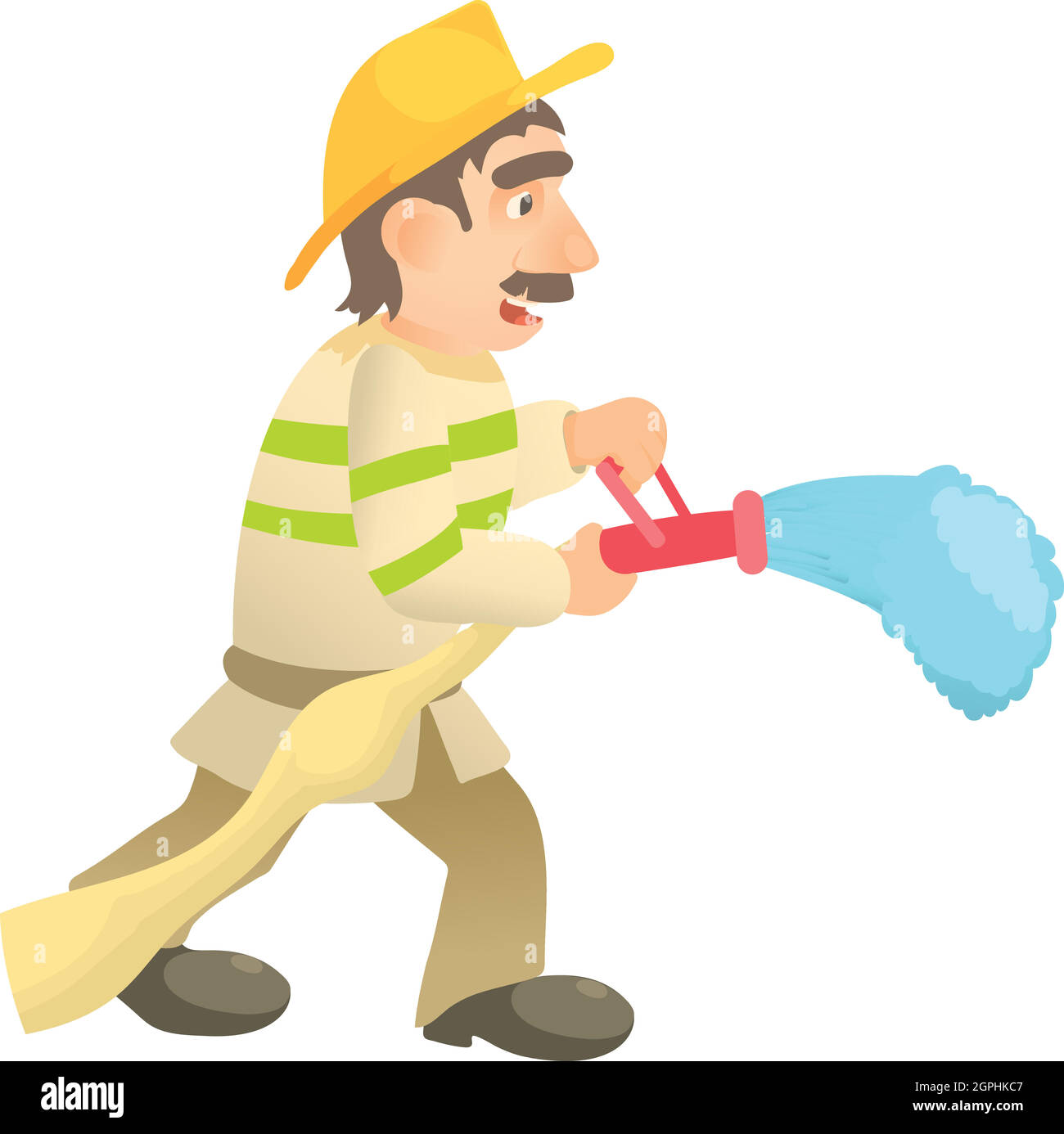 Extinguishing firefighter icon, cartoon style Stock Vector Image & Art ...