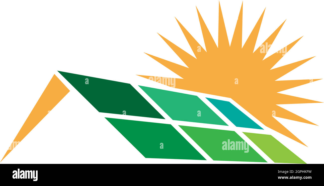 Solar power symbol lightning icon logo design vector Stock Vector Image ...