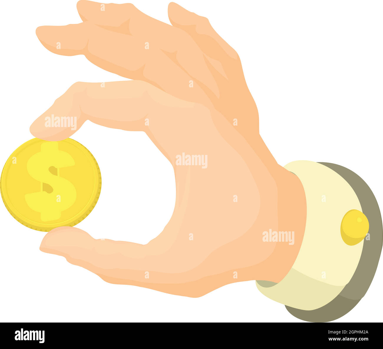 Gold coin hand Cut Out Stock Images & Pictures - Alamy
