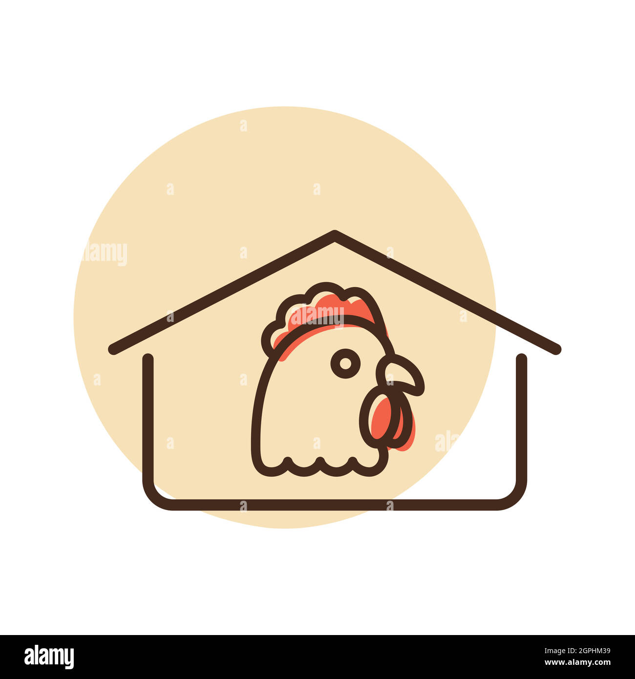 Chicken house vector icon. Farm animal sign Stock Vector Image & Art ...