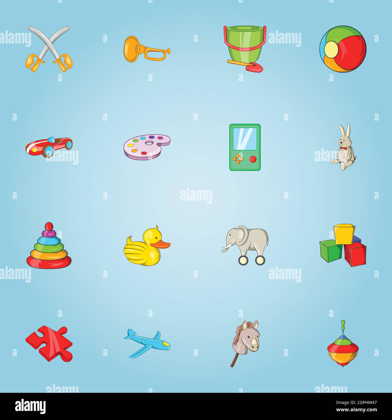 Children toy icons set, cartoon style Stock Vector Image & Art - Alamy