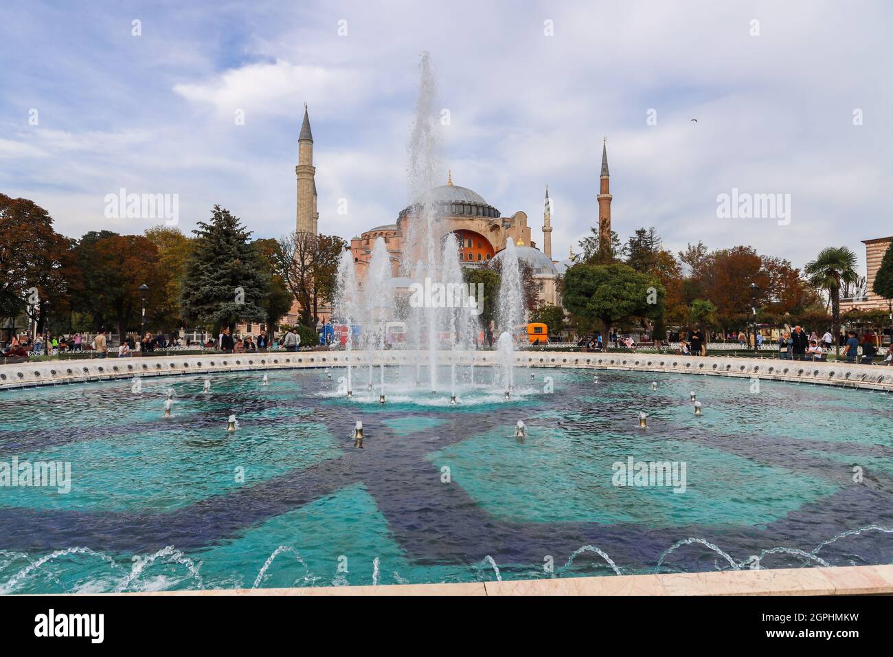 İstanbul, Turkey - September 22 2021: Hagia Sophia Mosque, tourists ...