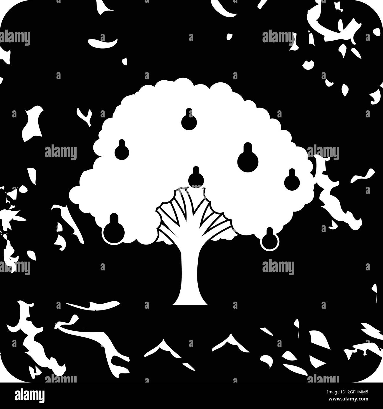 Big pear tree icon, grunge style Stock Vector Image & Art - Alamy